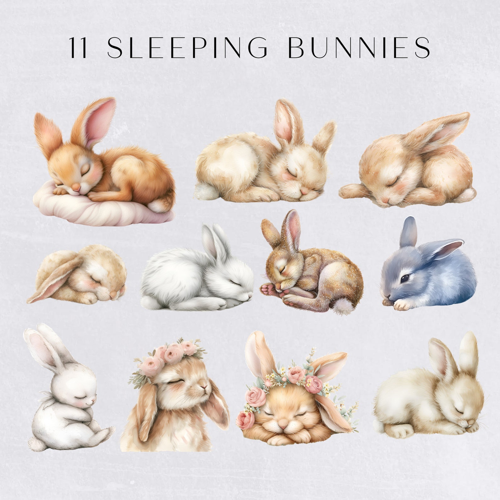 Sleeping Bunny Clipart, Cute Rabbit Asleep, Sweet Dreams Png, Nursery ...