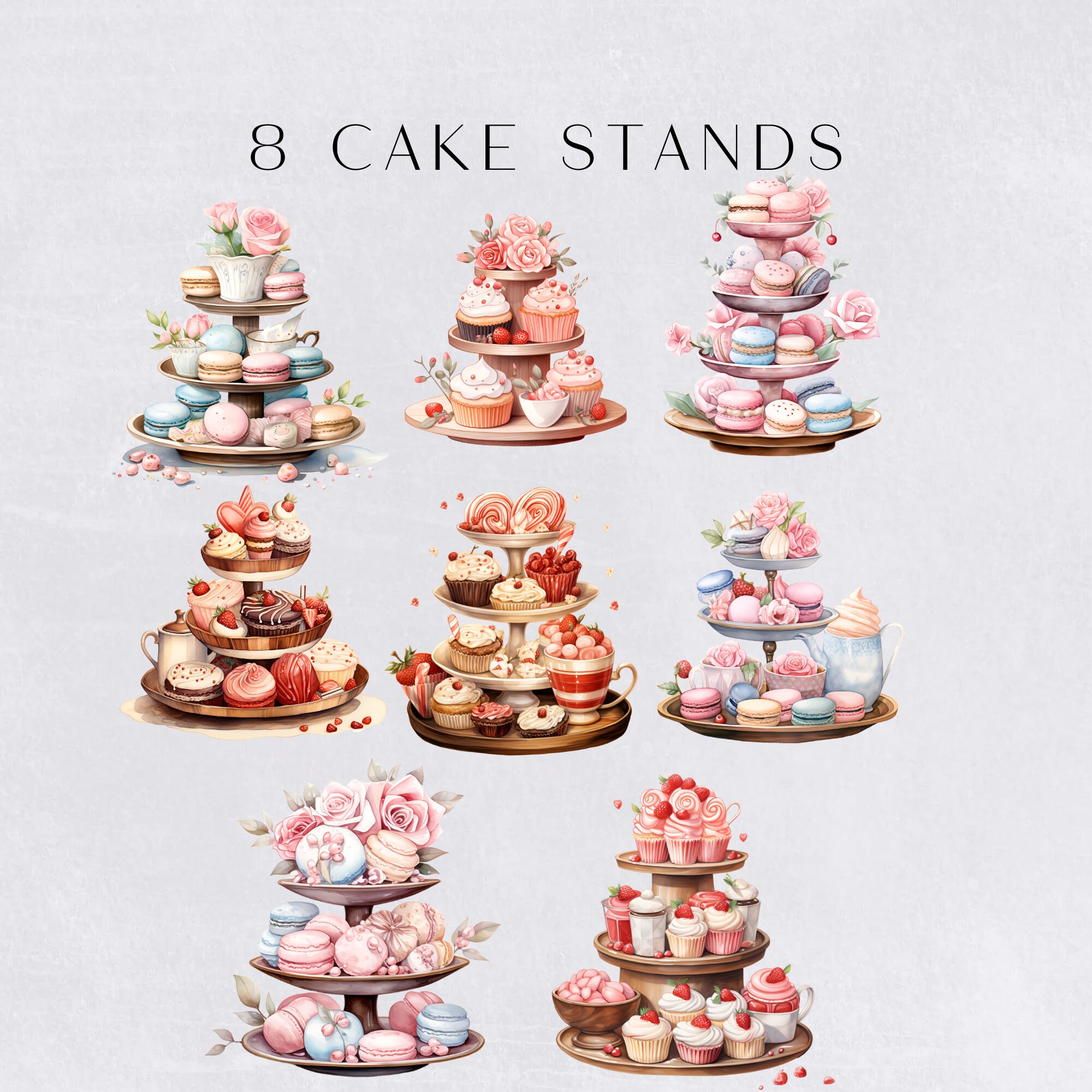 Cake on Stand Clipart, Baking Png, Meringue Clip Art, Bakery Graphics ...