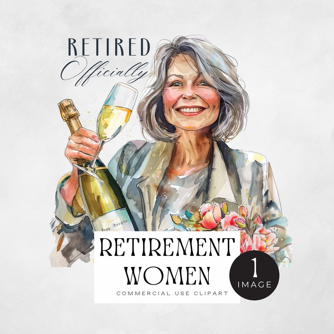 Retirement PNG for Women | SINGLE IMAGE | Teacher, Officially Retired ...