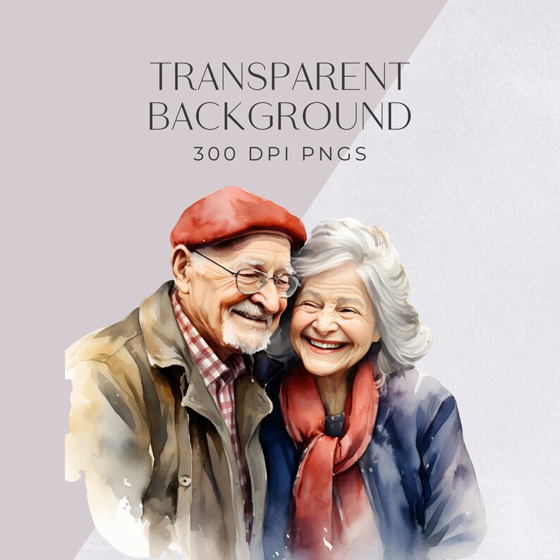 Elderly Couple Clipart, Grandfarther and Grandmother, Grandparents Day ...