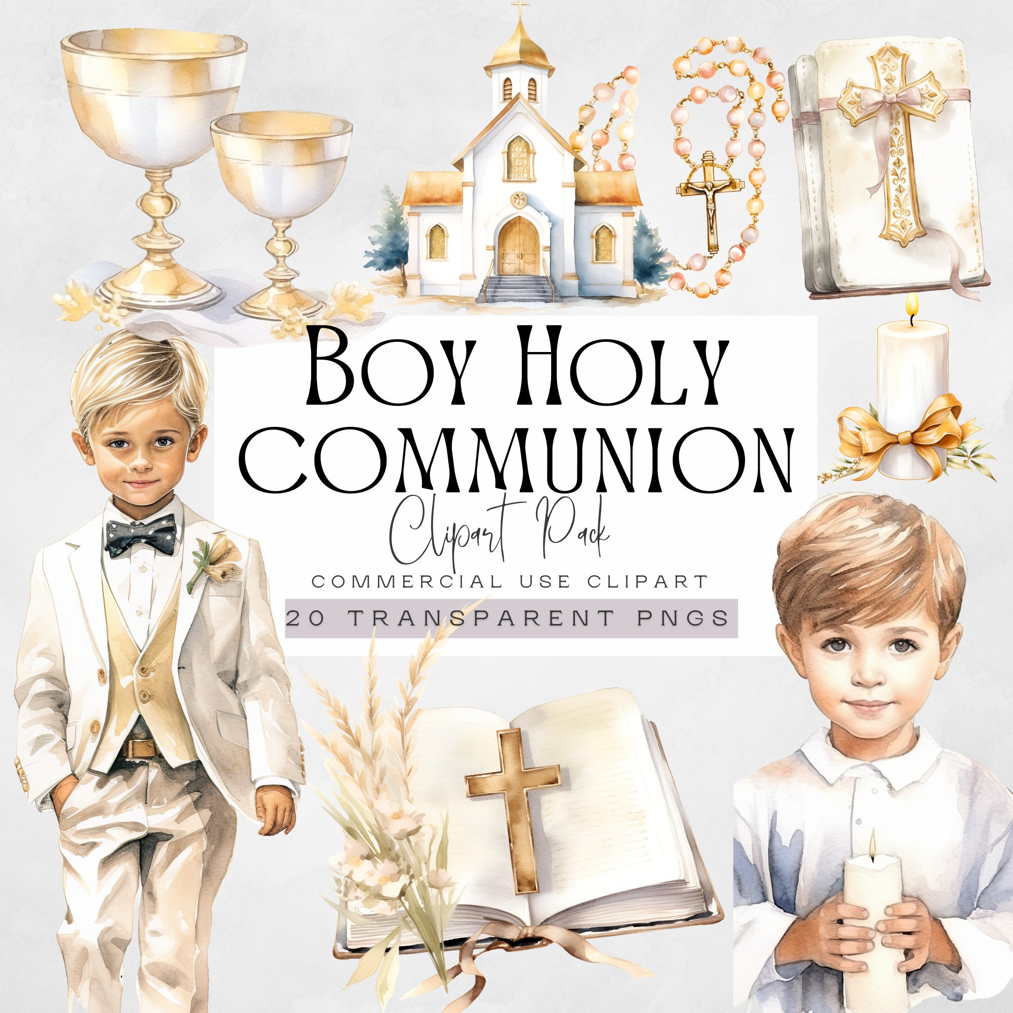 First Communion Clipart for Girls, Boys 1st Holy Communion, Religious ...