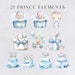 Prince Baby Shower Png, Little Prince Clipart, Watercolor Blue Boy Baby ...