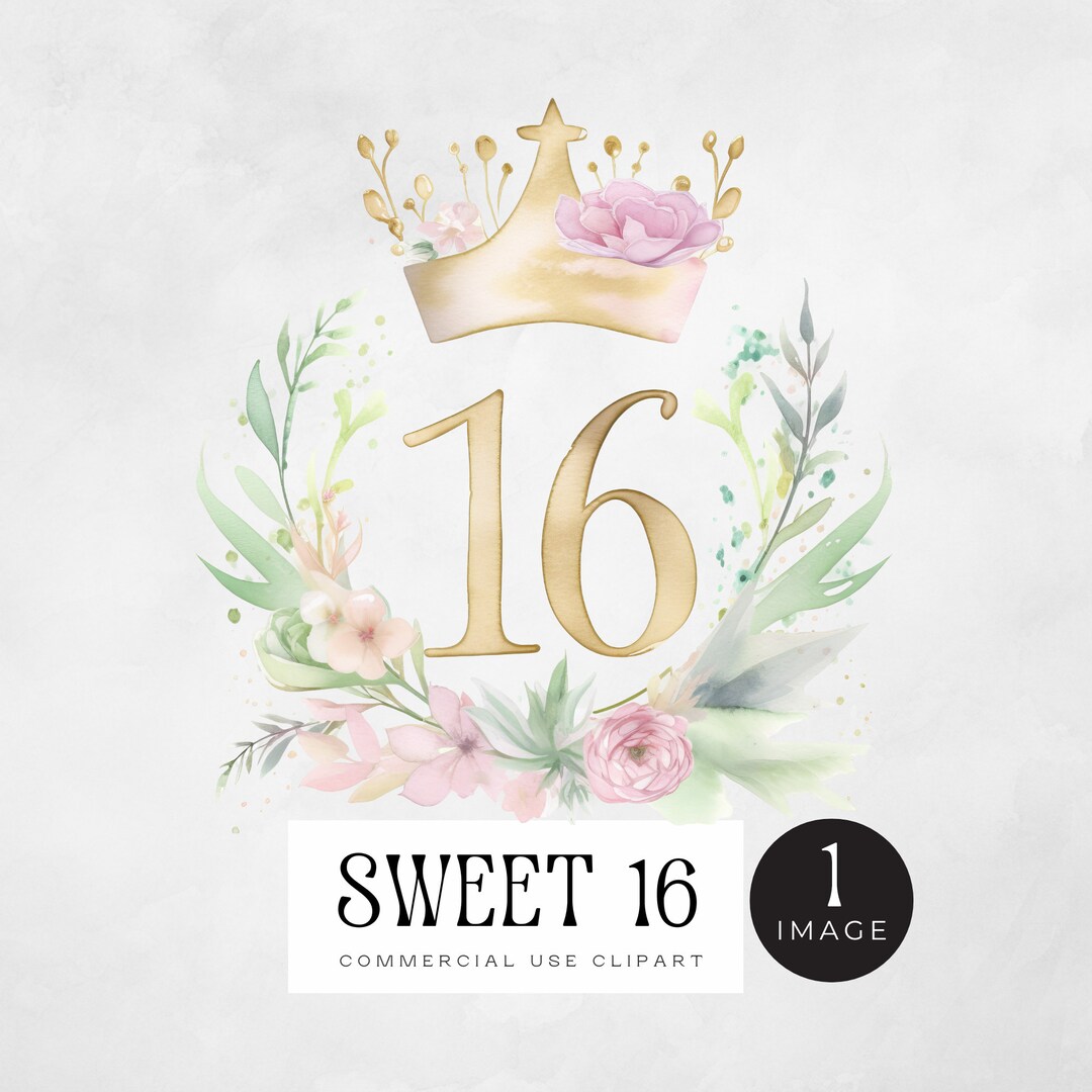 Sweet Sixteen Birthday Queen Png SINGLE IMAGE Birthday Girl Princess ...