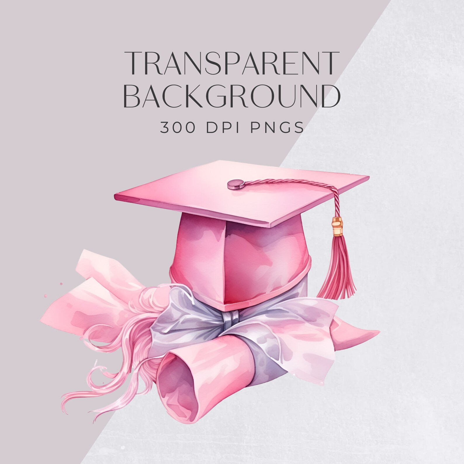 Pink Graduation Cap Clipart, Hat and Diploma Clip Art, Graduate Party ...