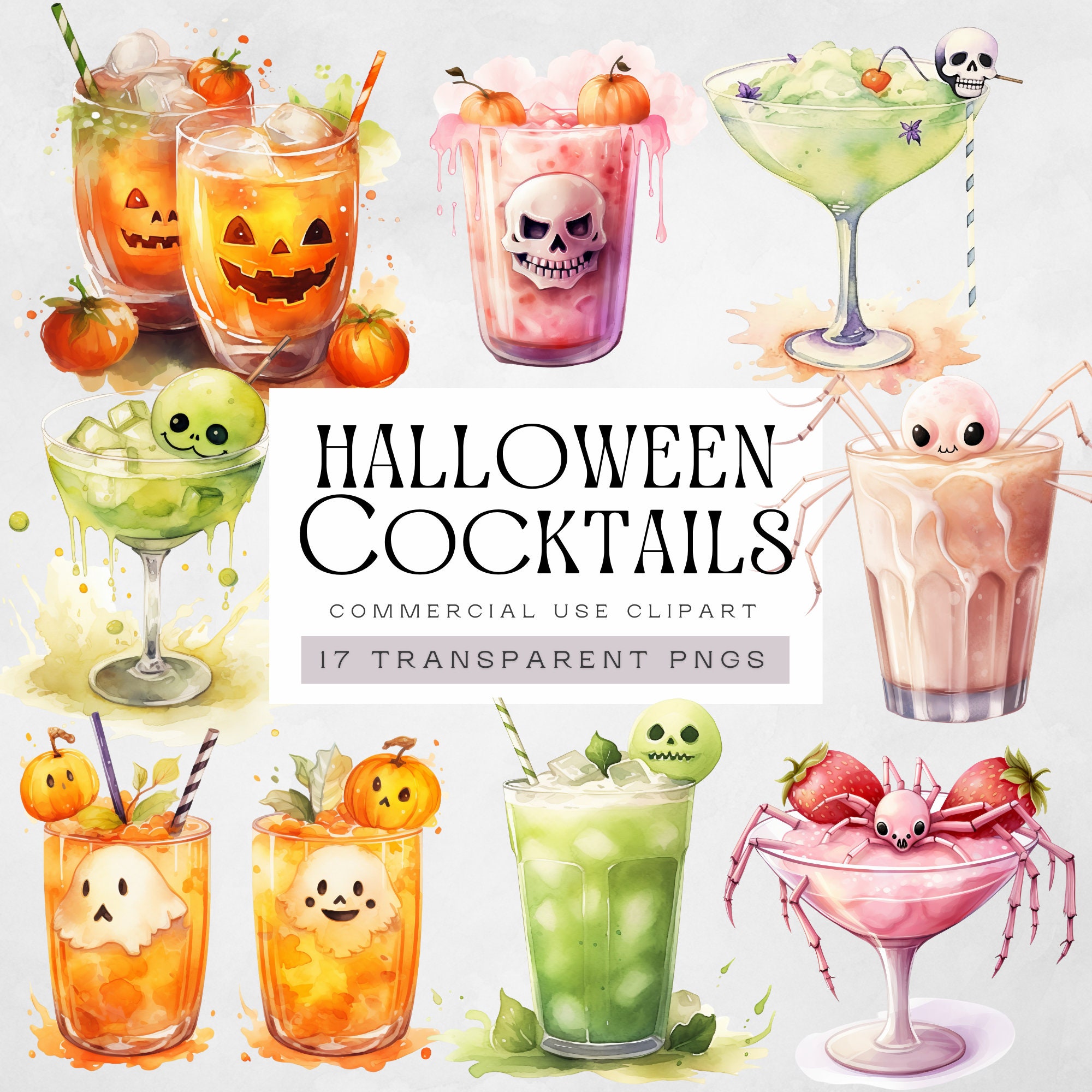 Halloween Cocktail Png, Spooky Pink Alcohol Drinks Illustration ...