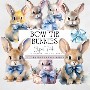 Easter Bunny Clipart Transparent, Watercolor Bunnies Graphics, Cute ...