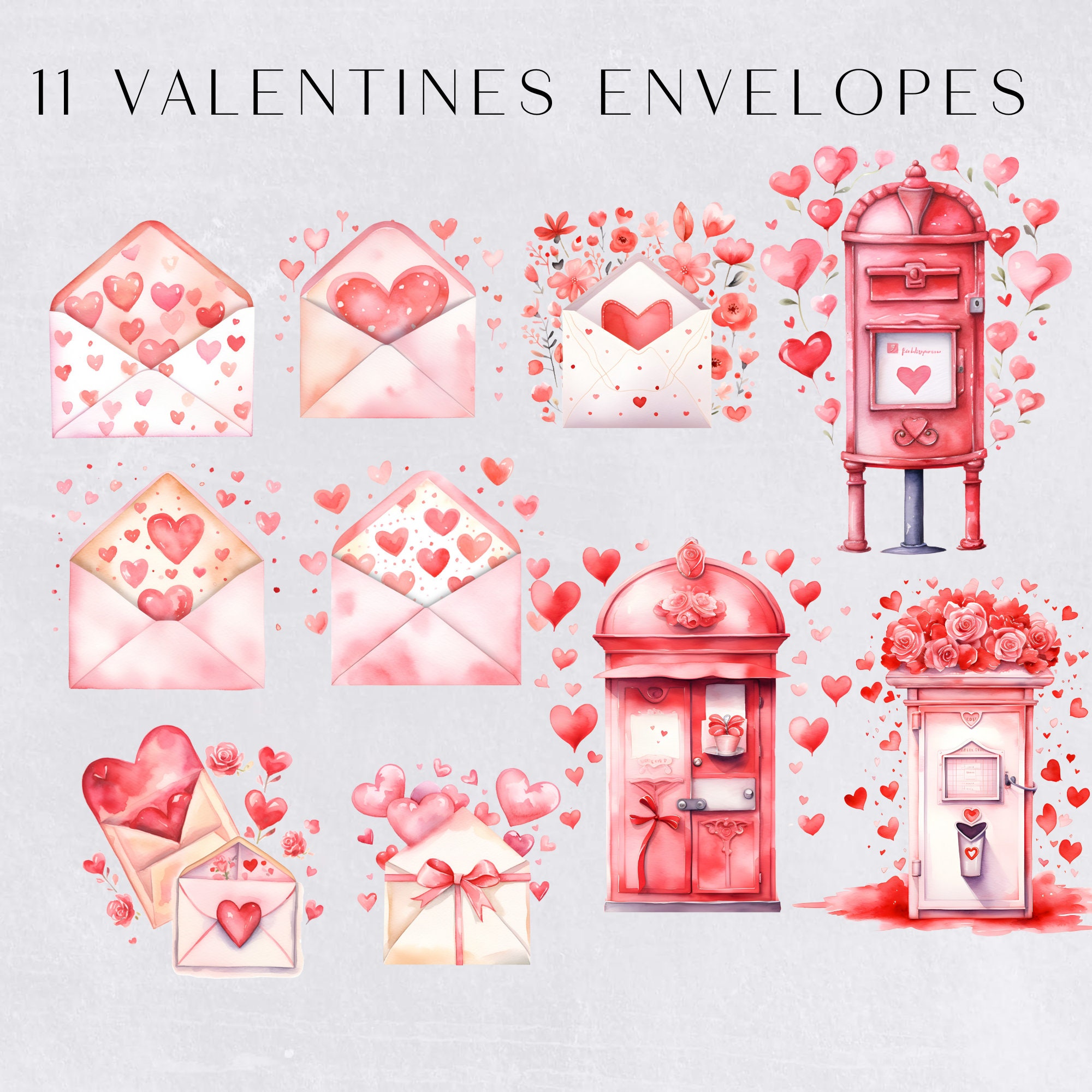Valentines Envelope Clipart, Mailbox Clip Art, Love Letter Mail Clipart ...