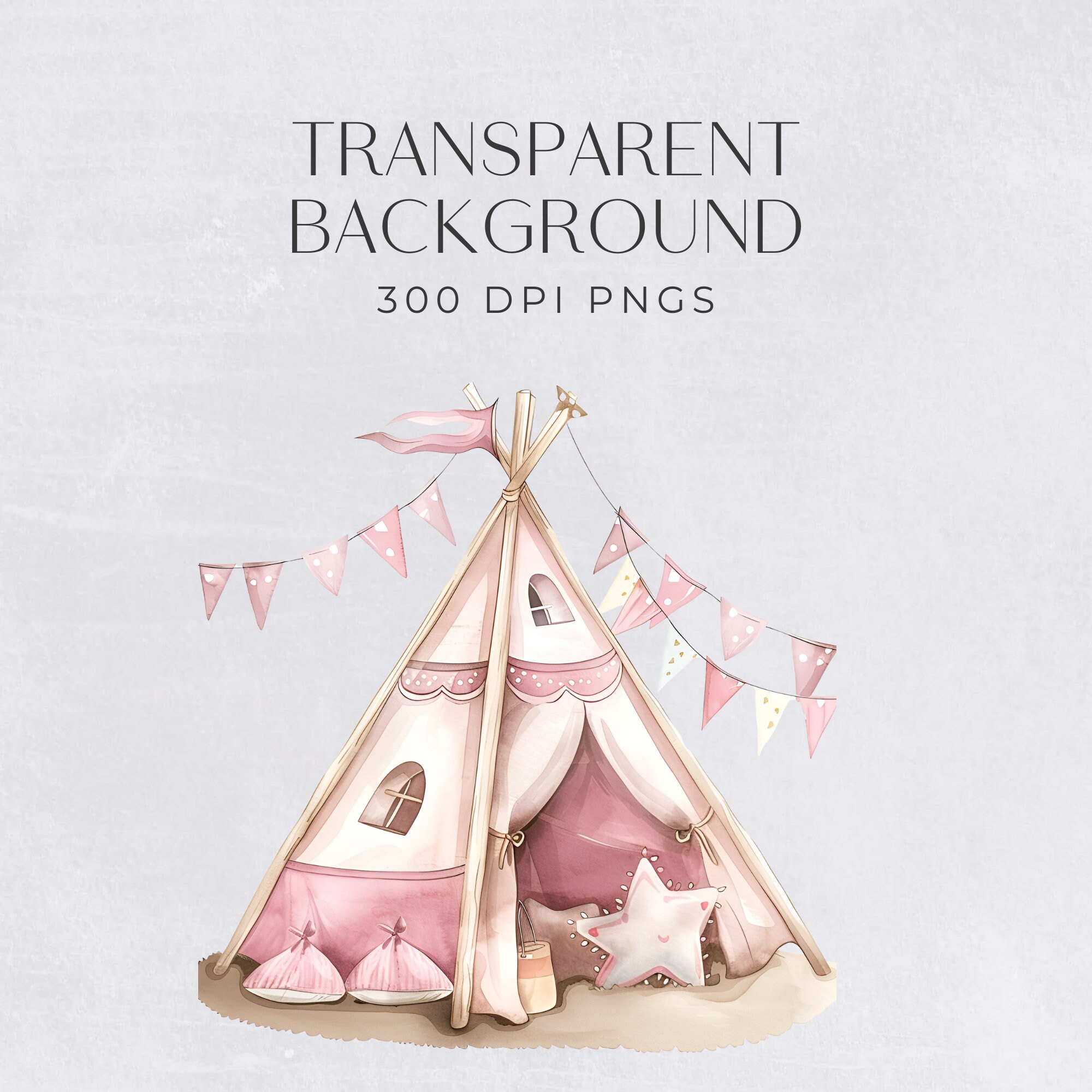 Slumber Party Girl Clipart, Pajama Party Clip Art, Teepee Sleepover ...