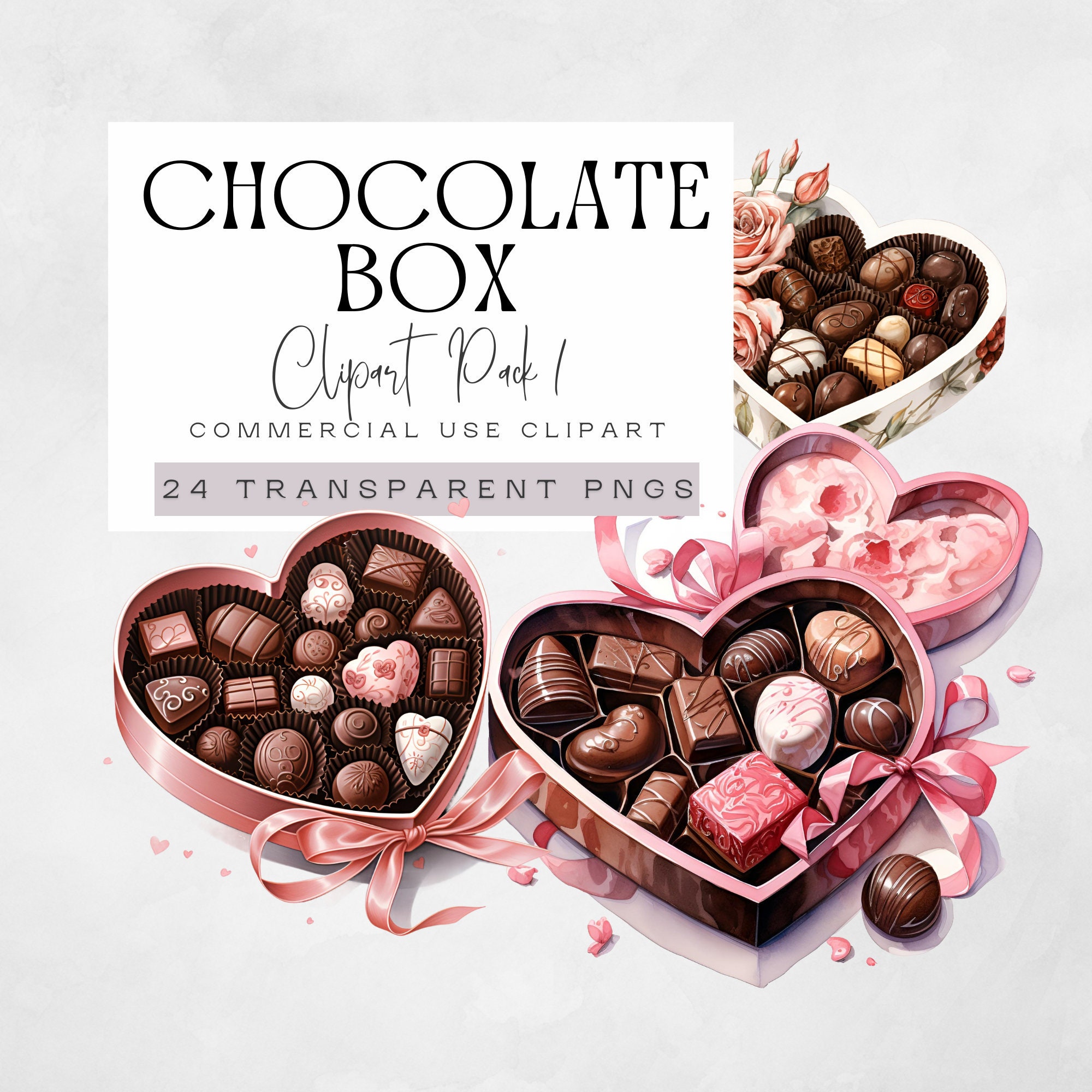 Valentines Day Chocolate Clipart, Heart Candy Box Clip Art, Mothers Day ...