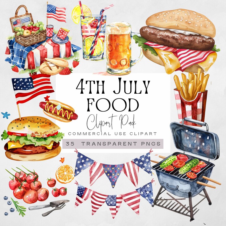 4th July Food Clipart, American Clip Art, Independence Day Pngs ...