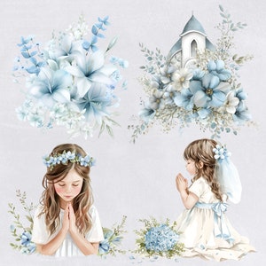First Holy Communion Pngs, Praying Clipart, Girl Saying Prayers ...