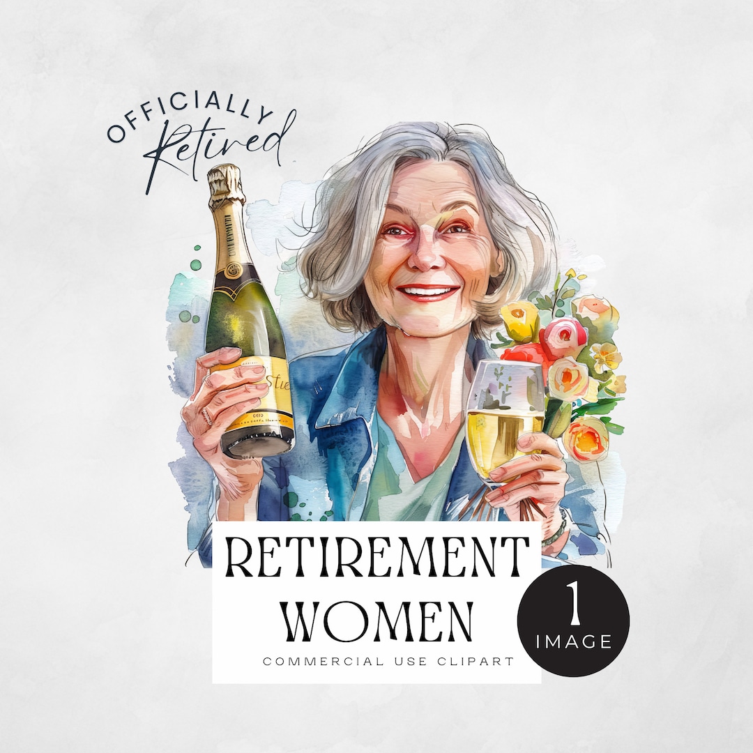 Retirement PNG for Women | SINGLE IMAGE | Teacher, Officially Retired ...