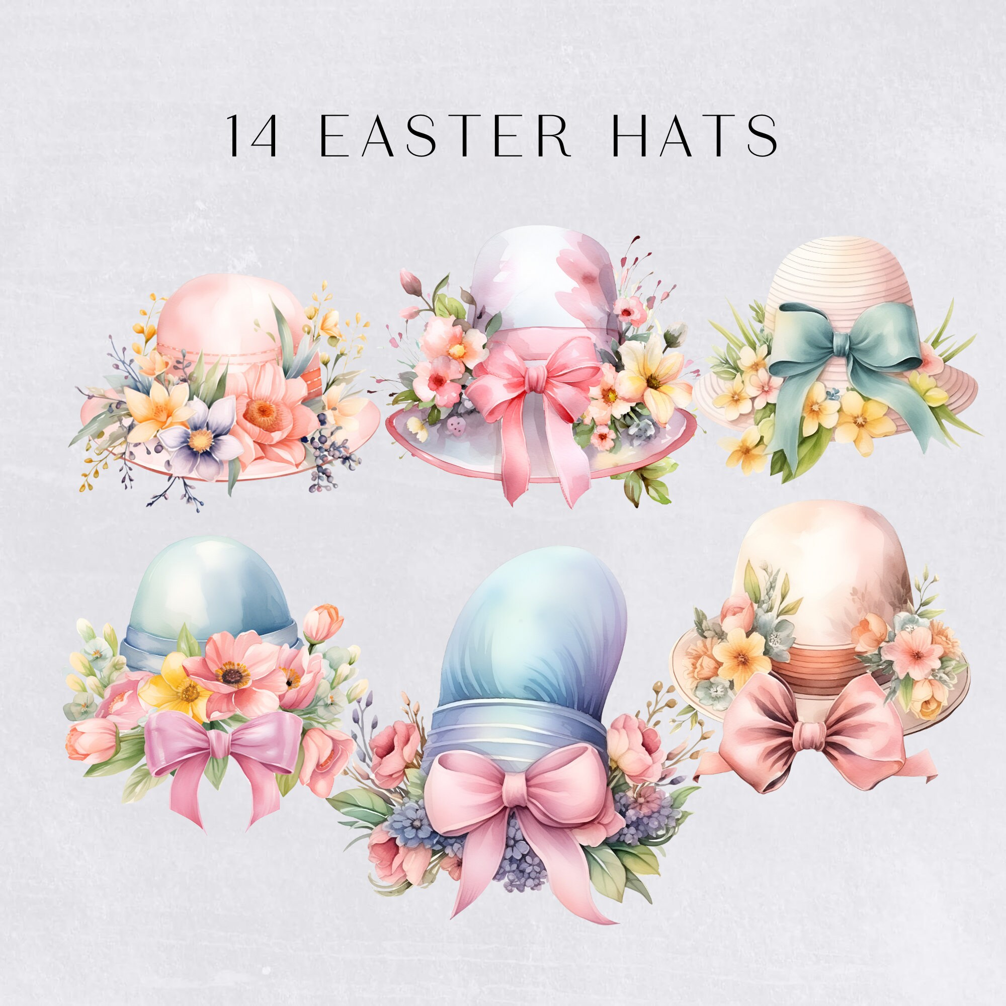 Easter Hat Clipart, Womans Straw Hat With Florals, Flowers, Cute ...