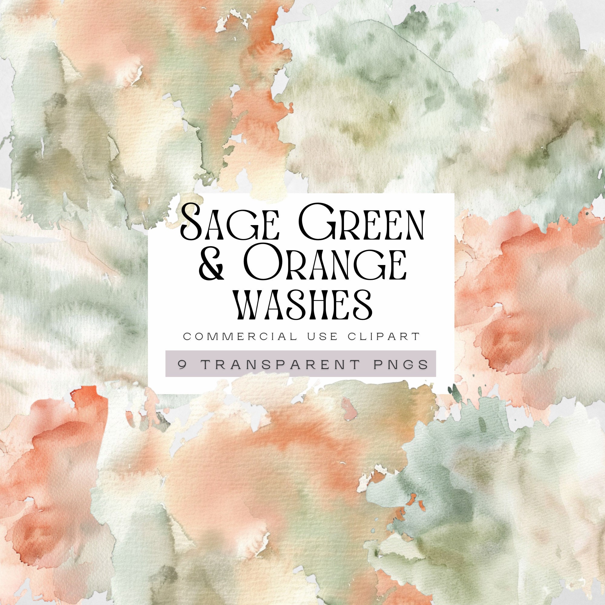 Sage Green Watercolor Wash Png, Pastel Orange Texture Clipart ...
