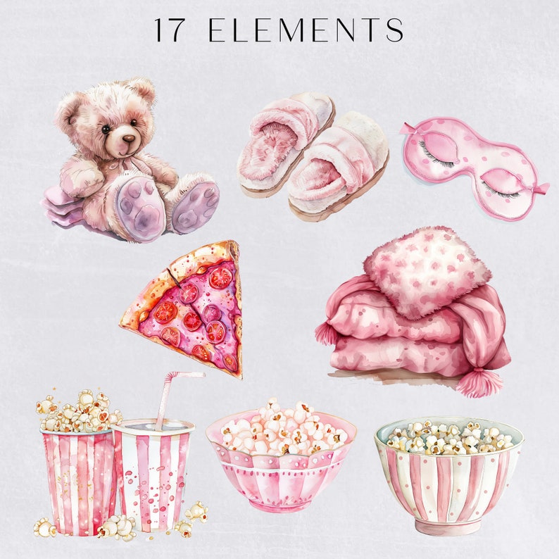 Slumber Party Girl Clipart, Pajama Party Clip Art, Teepee Sleepover ...