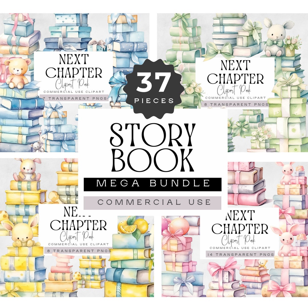 Storybook Baby Shower Clipart BUNDLE, New Chapter Graphics, Boy and ...