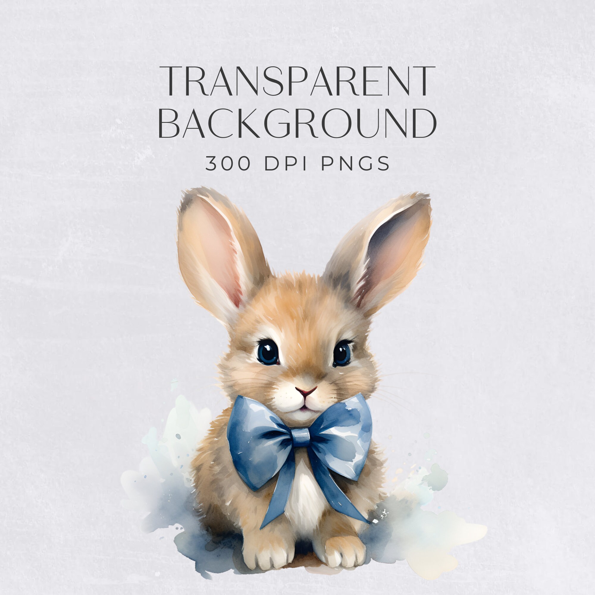 Easter Bunny Clipart Transparent, Watercolor Bunnies Graphics, Cute ...