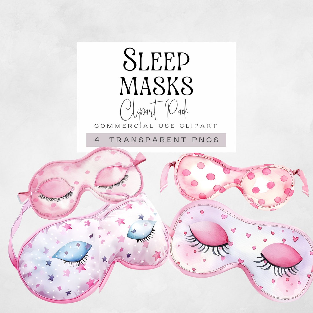 Sleep Mask Clipart, Watercolor Sleeping Mask Png, Planner Icons ...