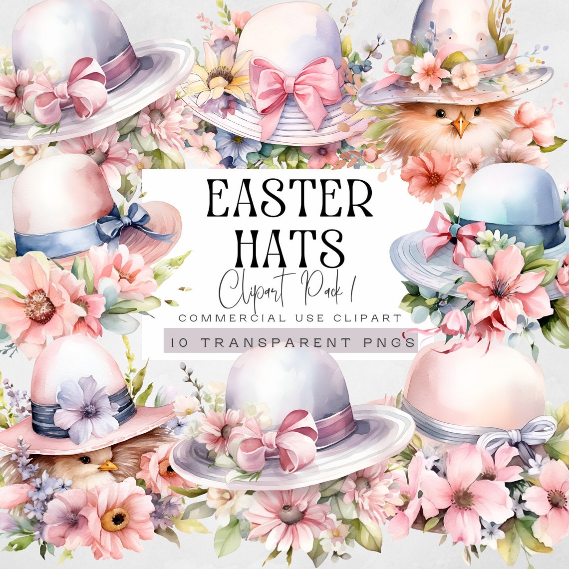 Easter Hat Clipart, Womans Straw Hat With Florals, Flowers, Cute ...