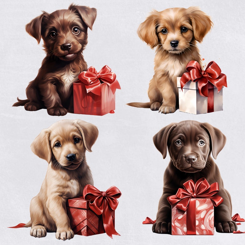 Valentines Day Dog Clipart, Animal Love Clipart Set, Valentine Puppy ...