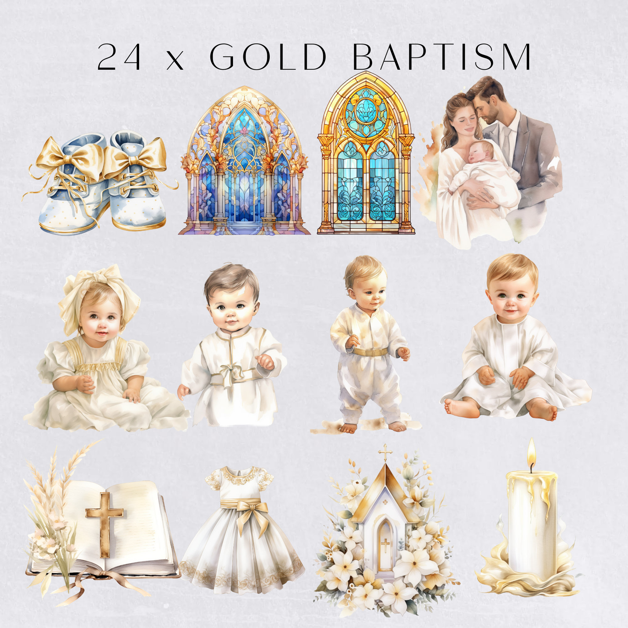 Baby Boy Baptism Clipart, Religious Clip Art, Girl Christening Graphics ...