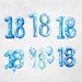 18th Birthday Boy Png, Blue Watercolor 18 Clipart, Hello Eighteen Years ...