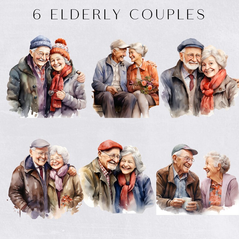 Elderly Couple Clipart, Grandfarther and Grandmother, Grandparents Day ...