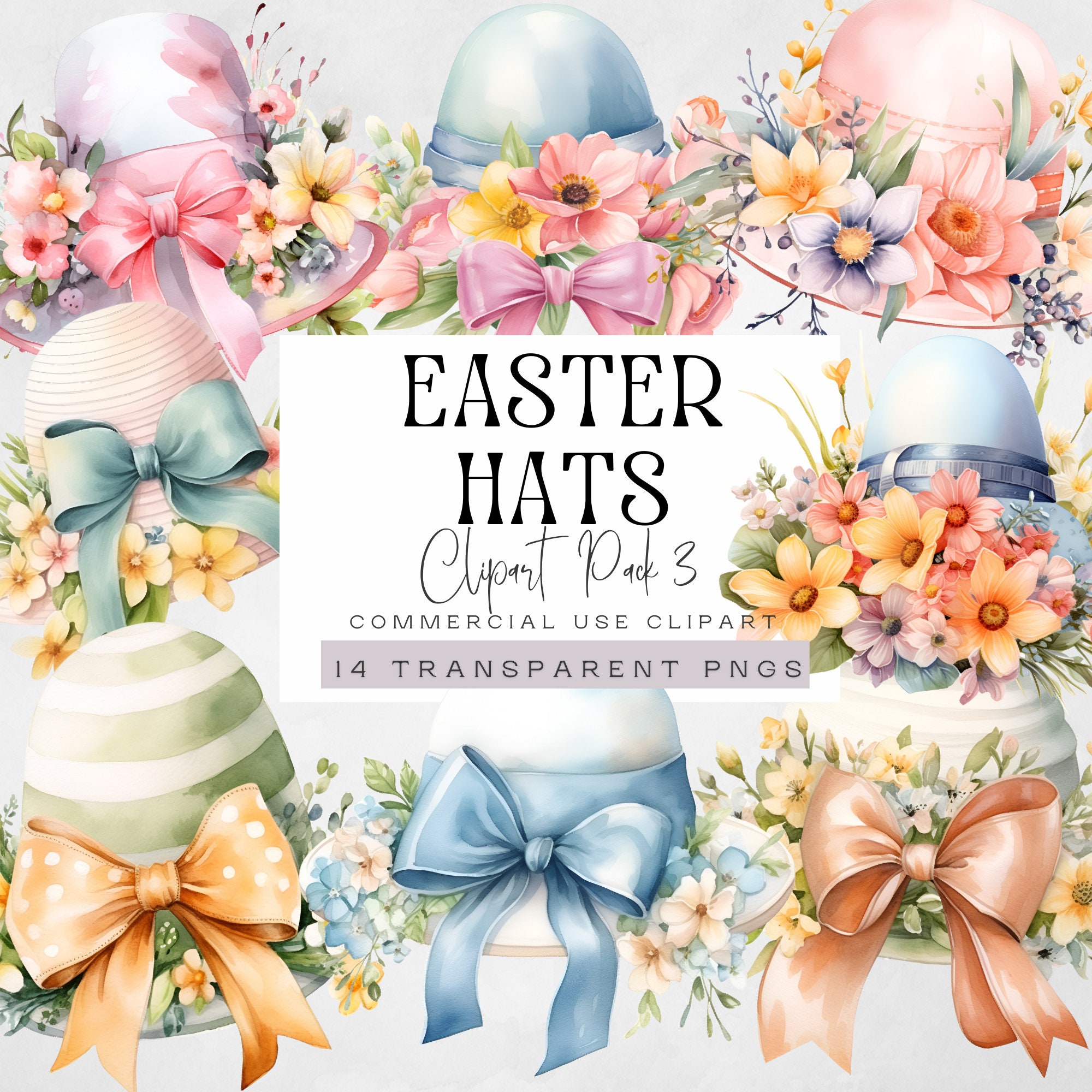 Easter Hat Clipart, Womans Straw Hat With Florals, Flowers, Cute ...