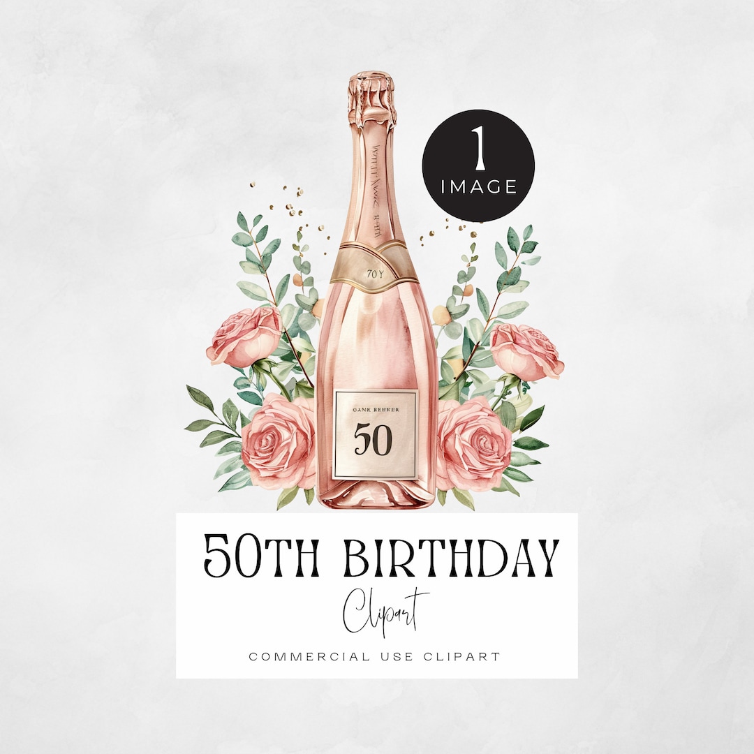 Fifty Clipart, Happy 50th Birthday Women Png | SINGLE IMAGE | 50 Years Old Graphics, Aged to ...