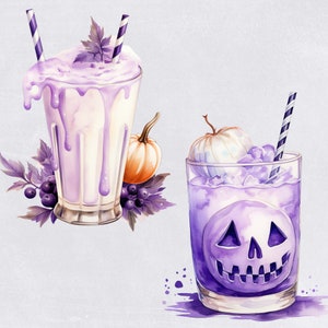 Halloween Cocktail Png, Spooky Purple Alcohol Bar Drinks Illustration ...