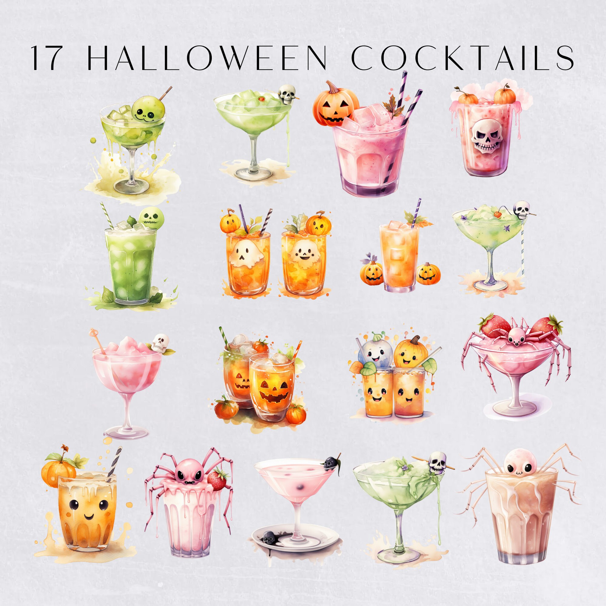 Halloween Cocktail Png, Spooky Pink Alcohol Drinks Illustration ...