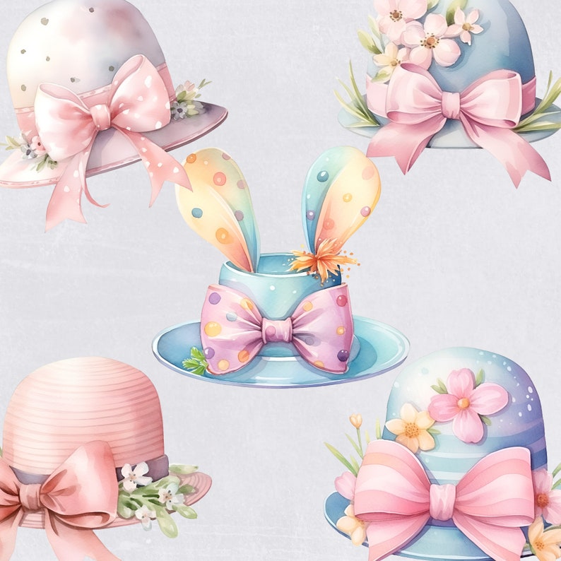 Easter Hat Clipart, Womans Straw Hat With Florals, Flowers, Cute ...