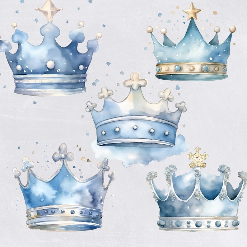The Little Prince Clipart, King and Queen Crowns Clip Art, Blue Boy ...