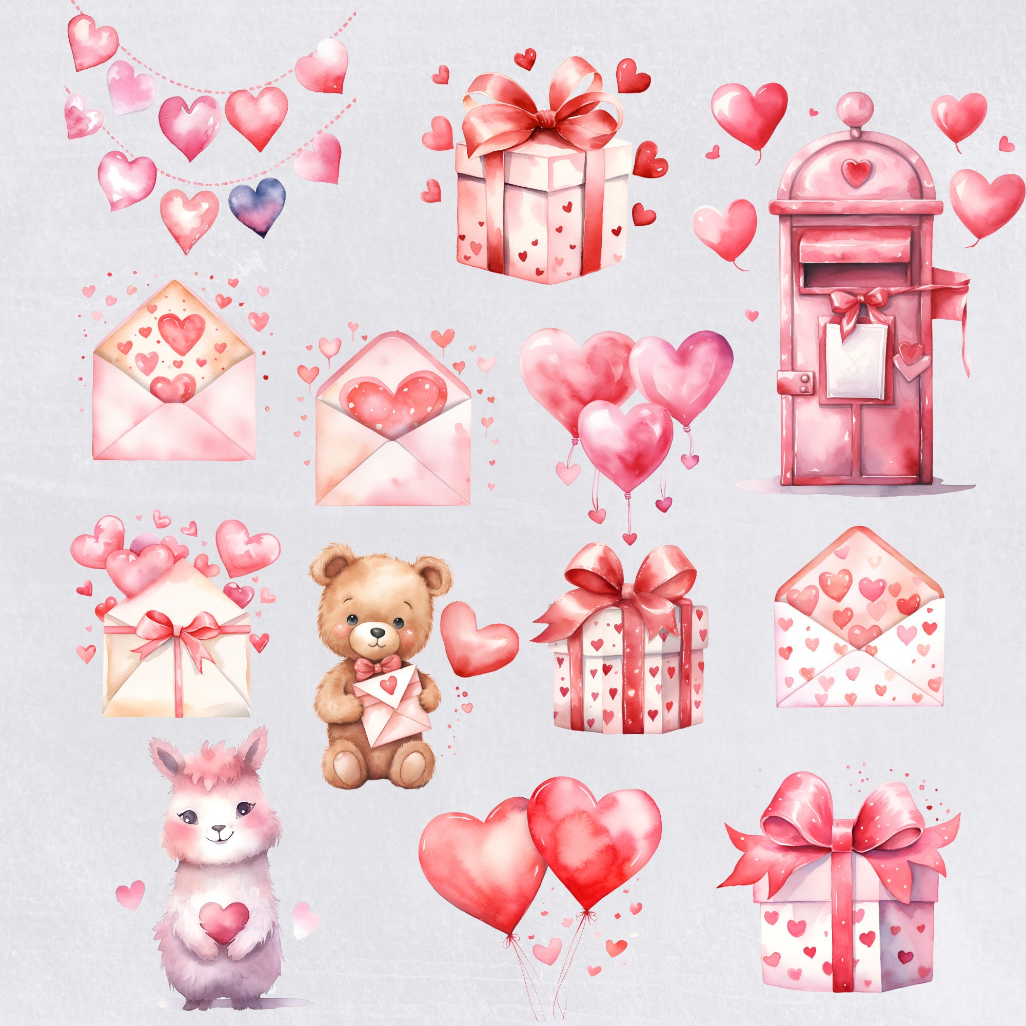Valentines Mail Clipart, Love Letter Clipart, Romantic Graphics ...