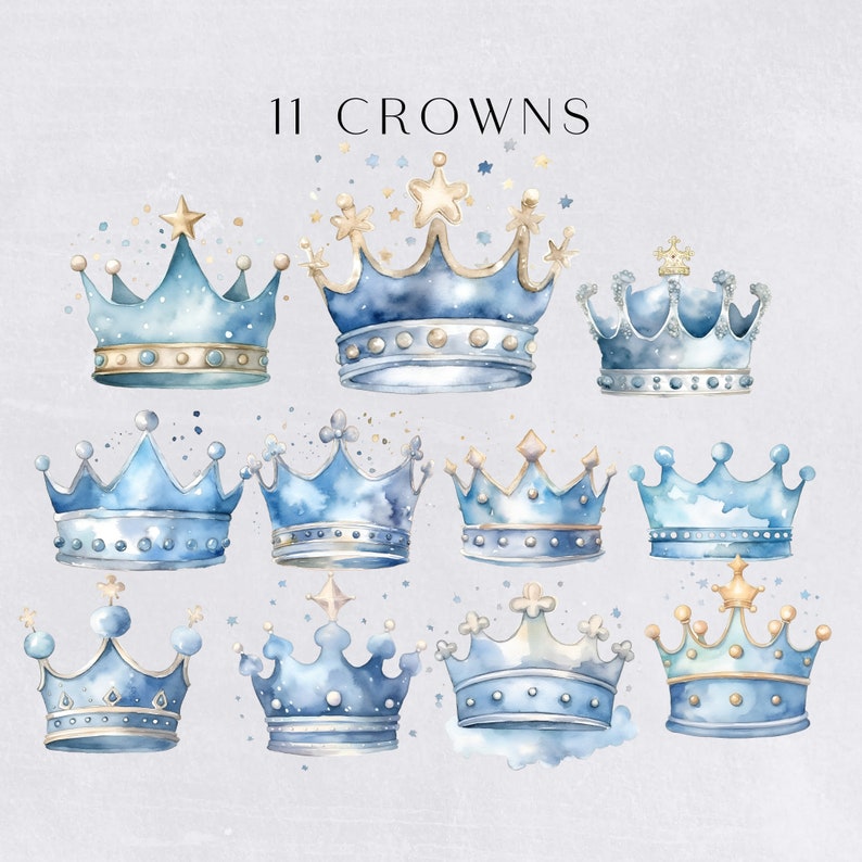 The Little Prince Clipart, King and Queen Crowns Clip Art, Blue Boy ...