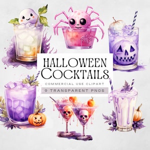 Halloween Cocktail Png, Spooky Purple Alcohol Bar Drinks Illustration ...