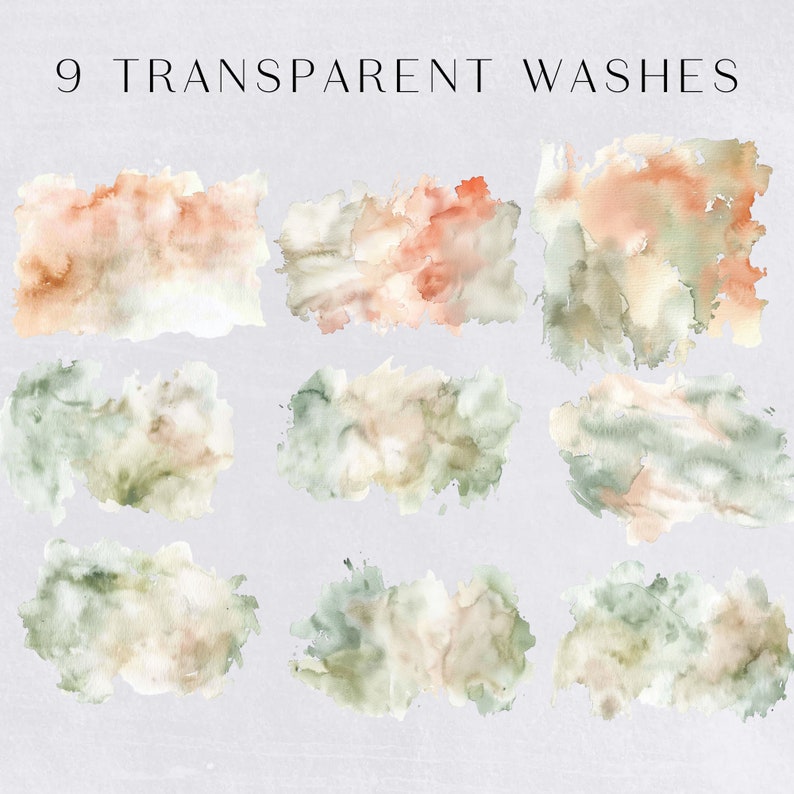 Sage Green Watercolor Wash Png, Pastel Orange Texture Clipart ...