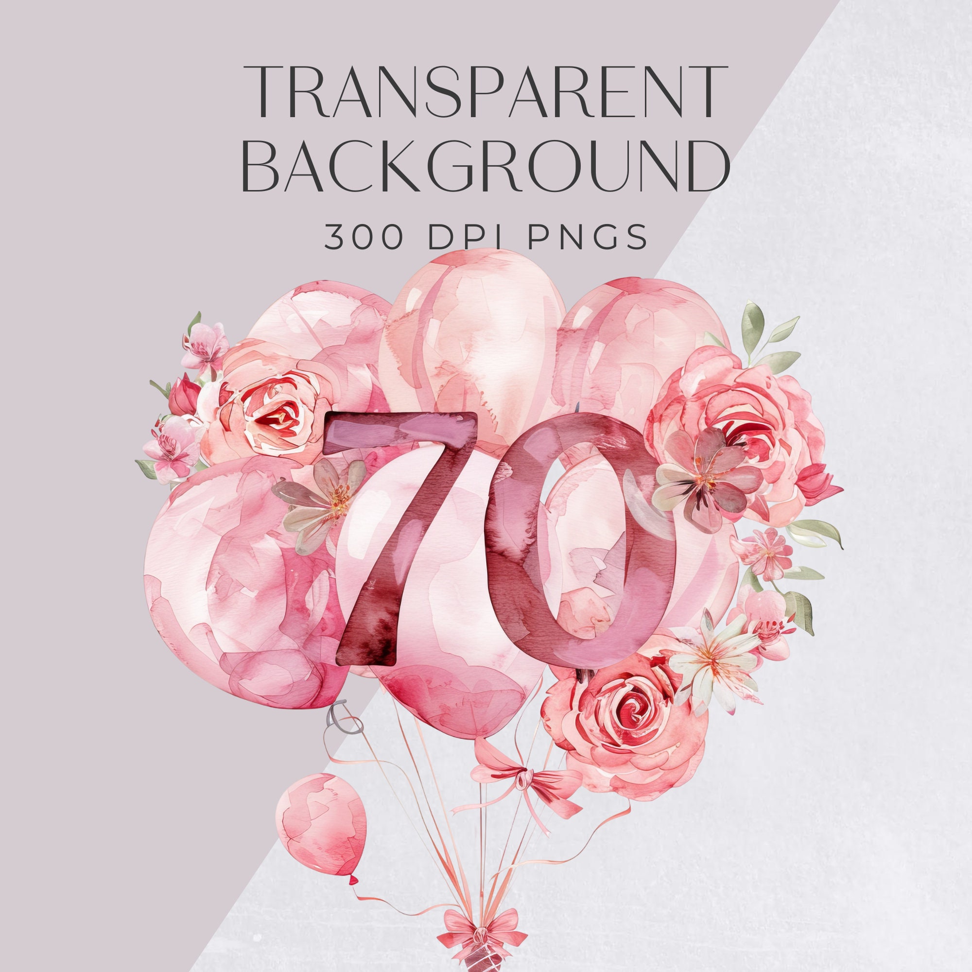 70th Birthday Png | SINGLE IMAGE | 70 Years Old Clipart, Seventy ...