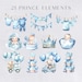 Prince Baby Shower Png, Little Prince Clipart, Watercolor Blue Boy Baby ...