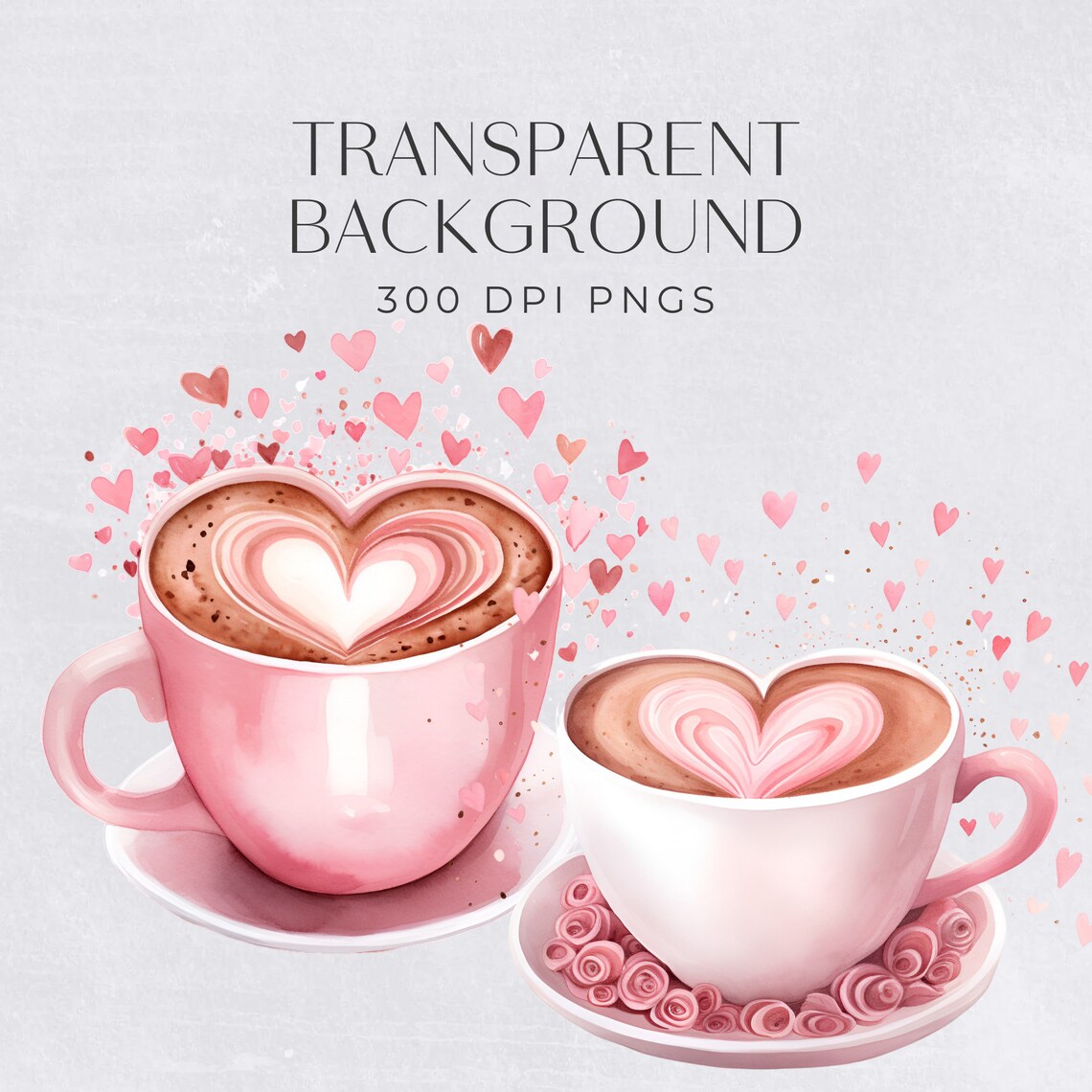 Coffee Valentines Day Clipart, Blush Valentines Day Illustrations, Love ...