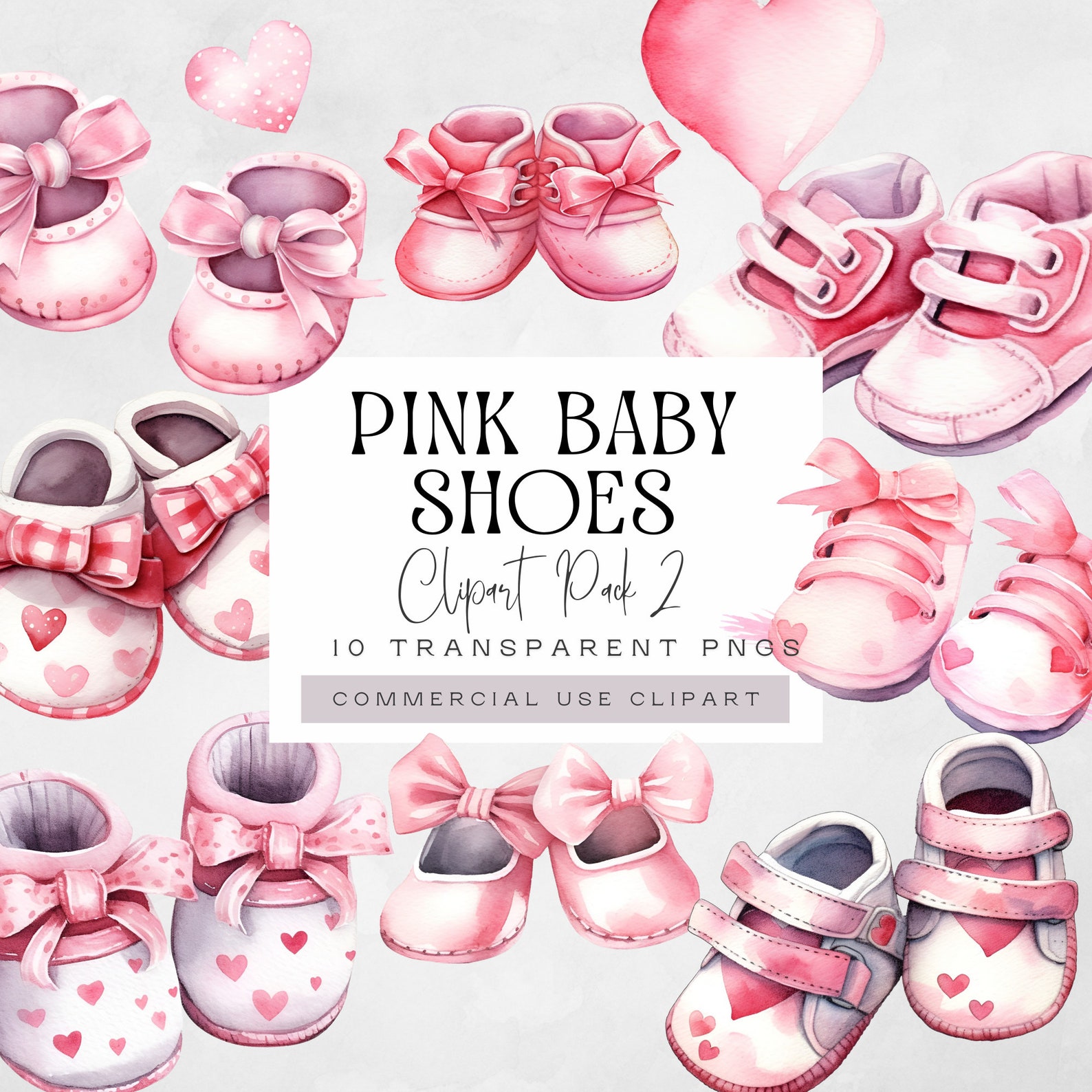 Baby Shoes Clipart, Girl Babys Pink Boots, Watercolor Newborn Clip Art ...