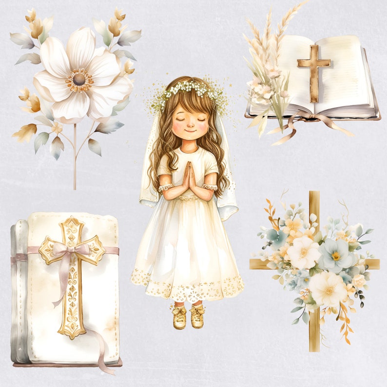 First Holy Communion Png, Rosary Clip Art, Girls 1st Communion Graphics ...