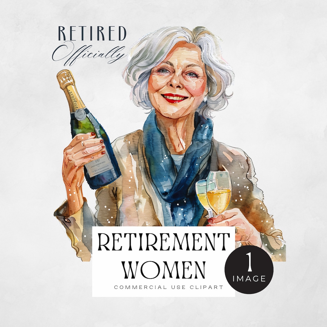 Retirement PNG for Women | SINGLE IMAGE | Teacher, Officially Retired ...