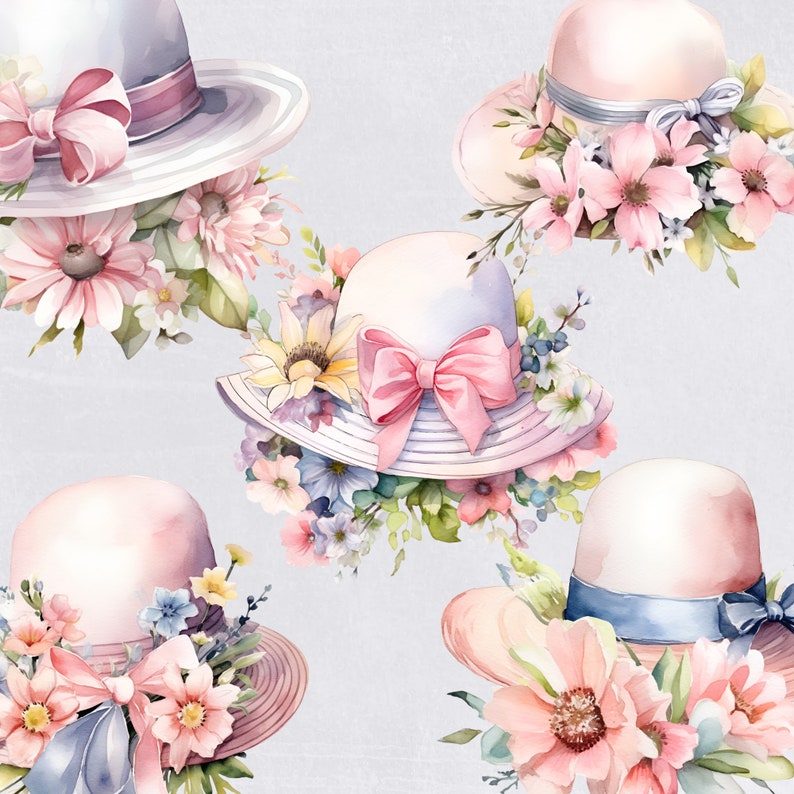 Easter Hat Clipart, Womans Straw Hat With Florals, Flowers, Cute ...