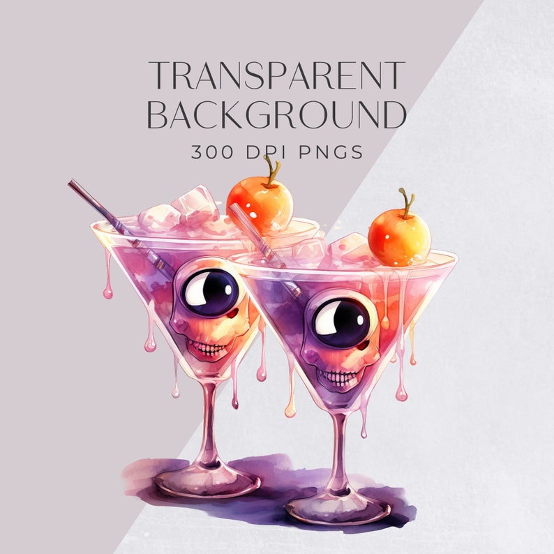 Halloween Cocktail Png, Spooky Purple Alcohol Bar Drinks Illustration ...