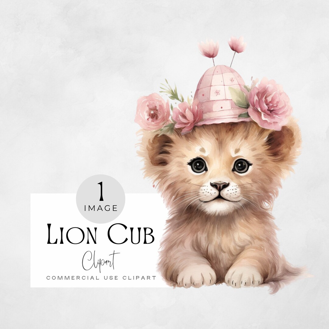 Lion Cub Clipart SINGLE IMAGE Baby Circus Animal, Safari Clip Art, Team ...