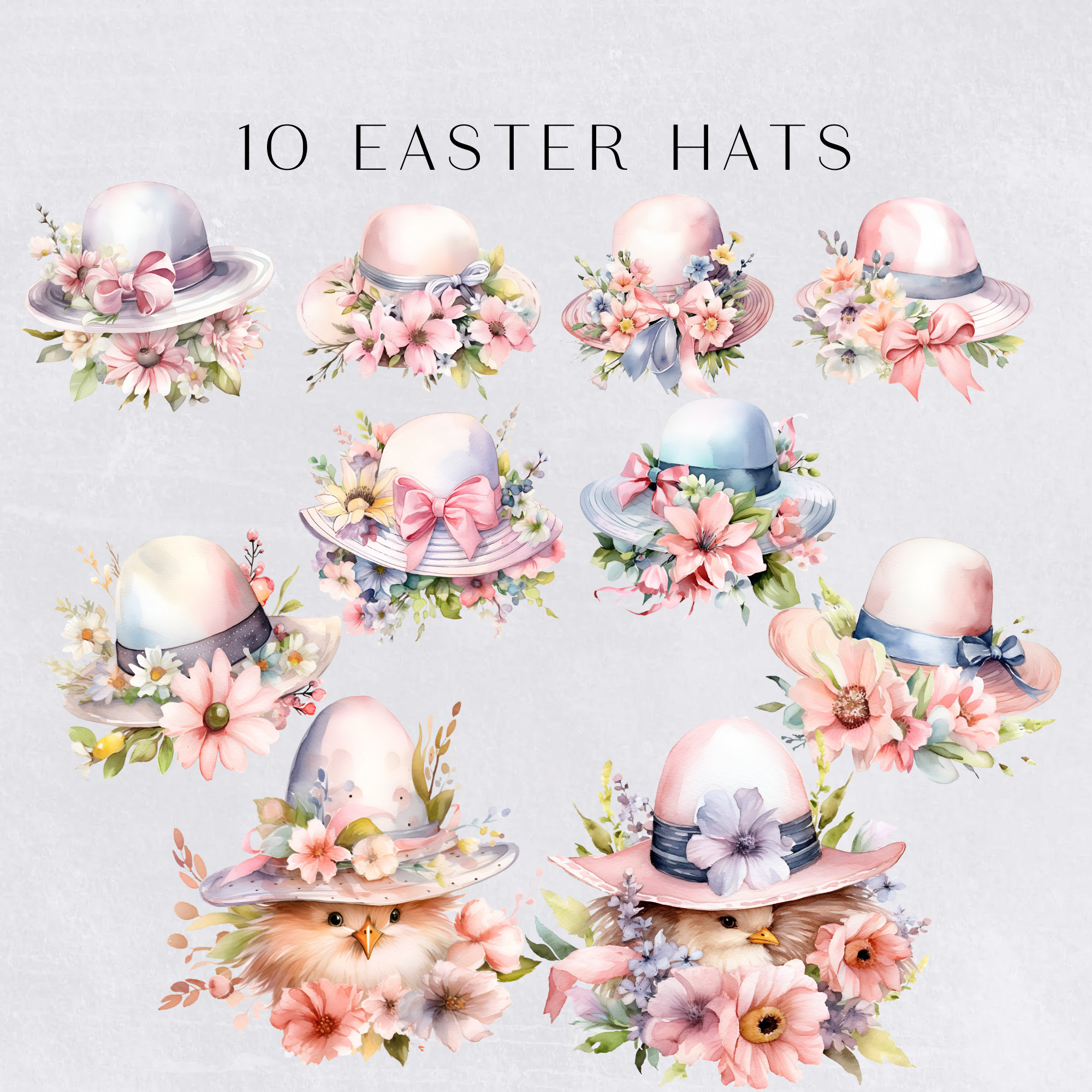Easter Hat Clipart, Womans Straw Hat With Florals, Flowers, Cute ...