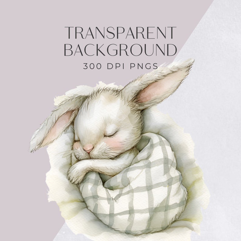 Sleeping Bunny Clipart, Cute Rabbit Asleep, Sweet Dreams Png, Nursery ...