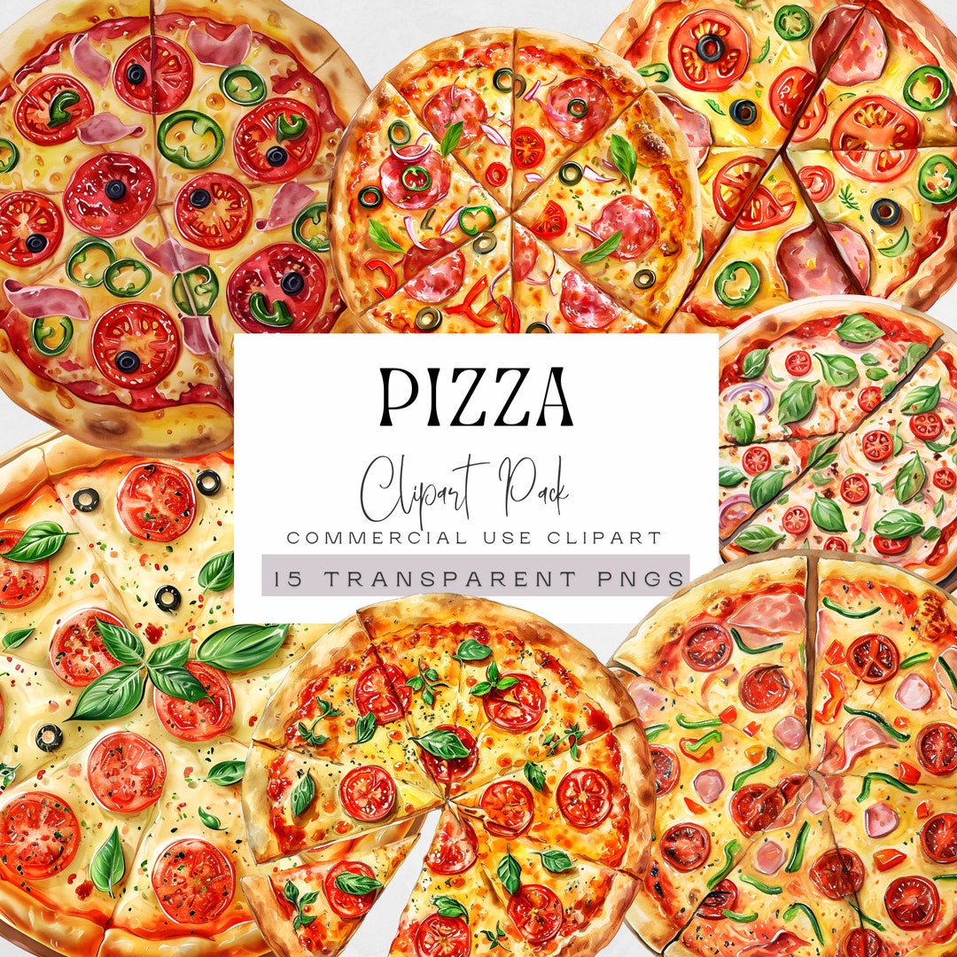 Watercolor Clipart Pizza Slice, Italian Food Clip Art, Junk Food ...