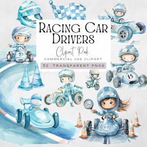 Racing Car Watercolor Clipart, Blue Race Car Clipart, Baby Nursery ...